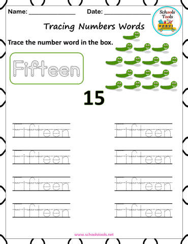 Tracing Number Words Sheets 16-20 | Product | Schools Tools